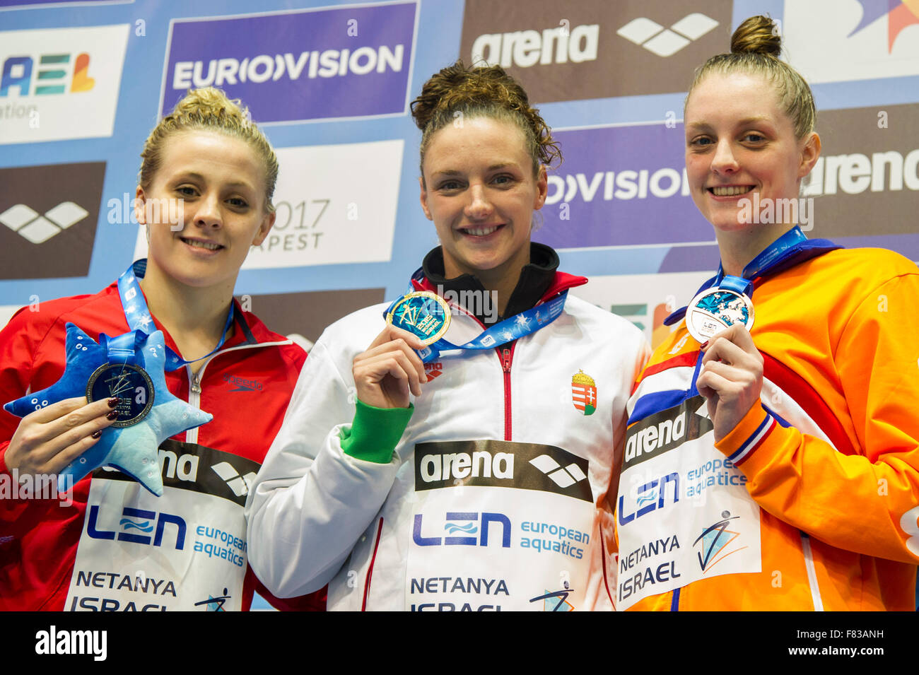 Netanya, Israel. 04th Dec, 2015. HOSSZU Katinka HUN Gold Medal WR-ER-CR ...