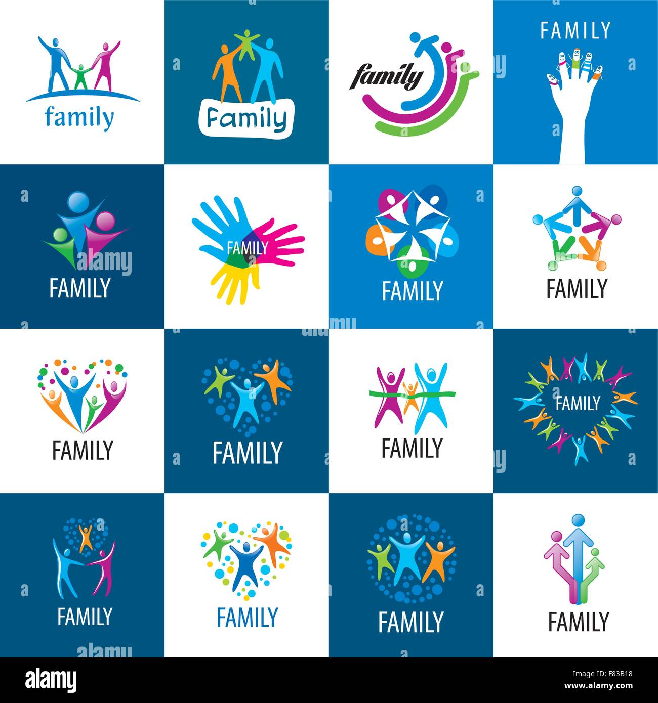 set logos family Stock Vector Image & Art - Alamy