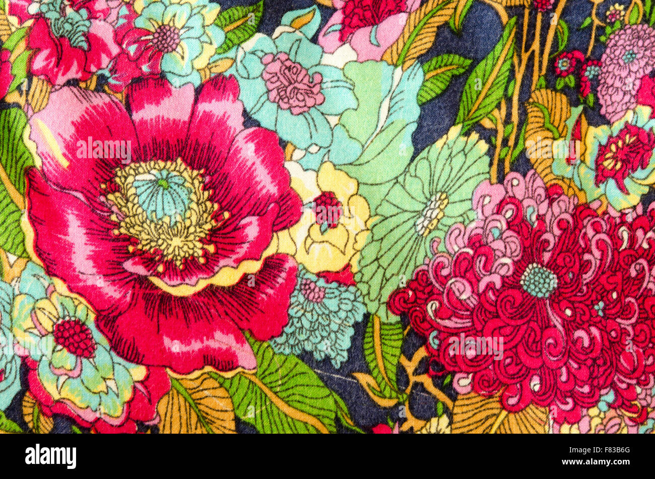 Floral fabric Designs style vintage Stock Photo - Alamy