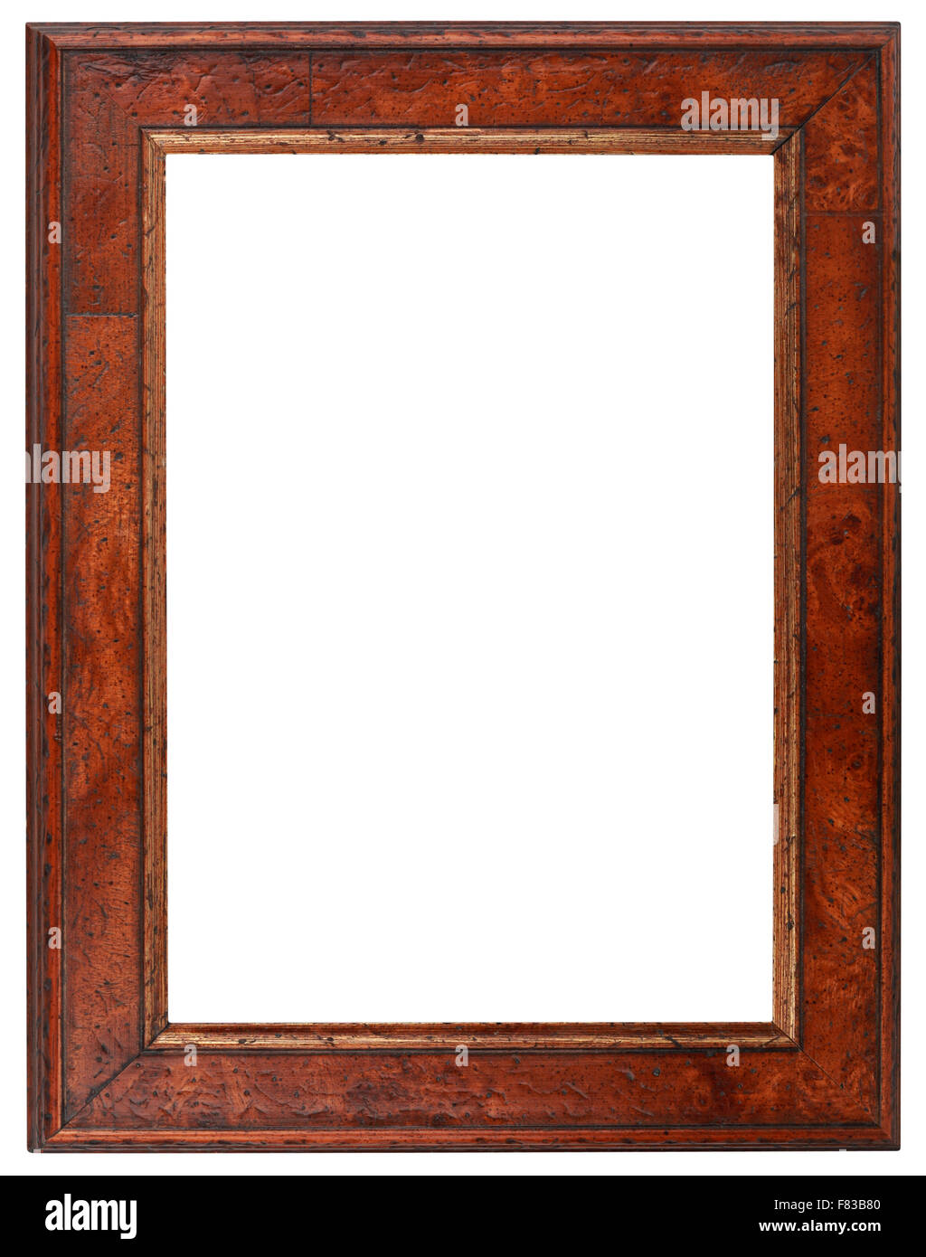 Empty Vertical Wooden Picture Frame Stock Photo - Alamy