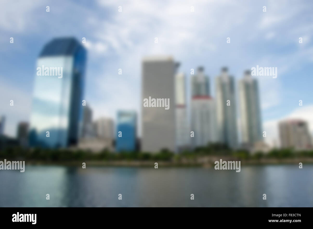 bangkok cityscape river view, Abstract blur building Stock Photo - Alamy