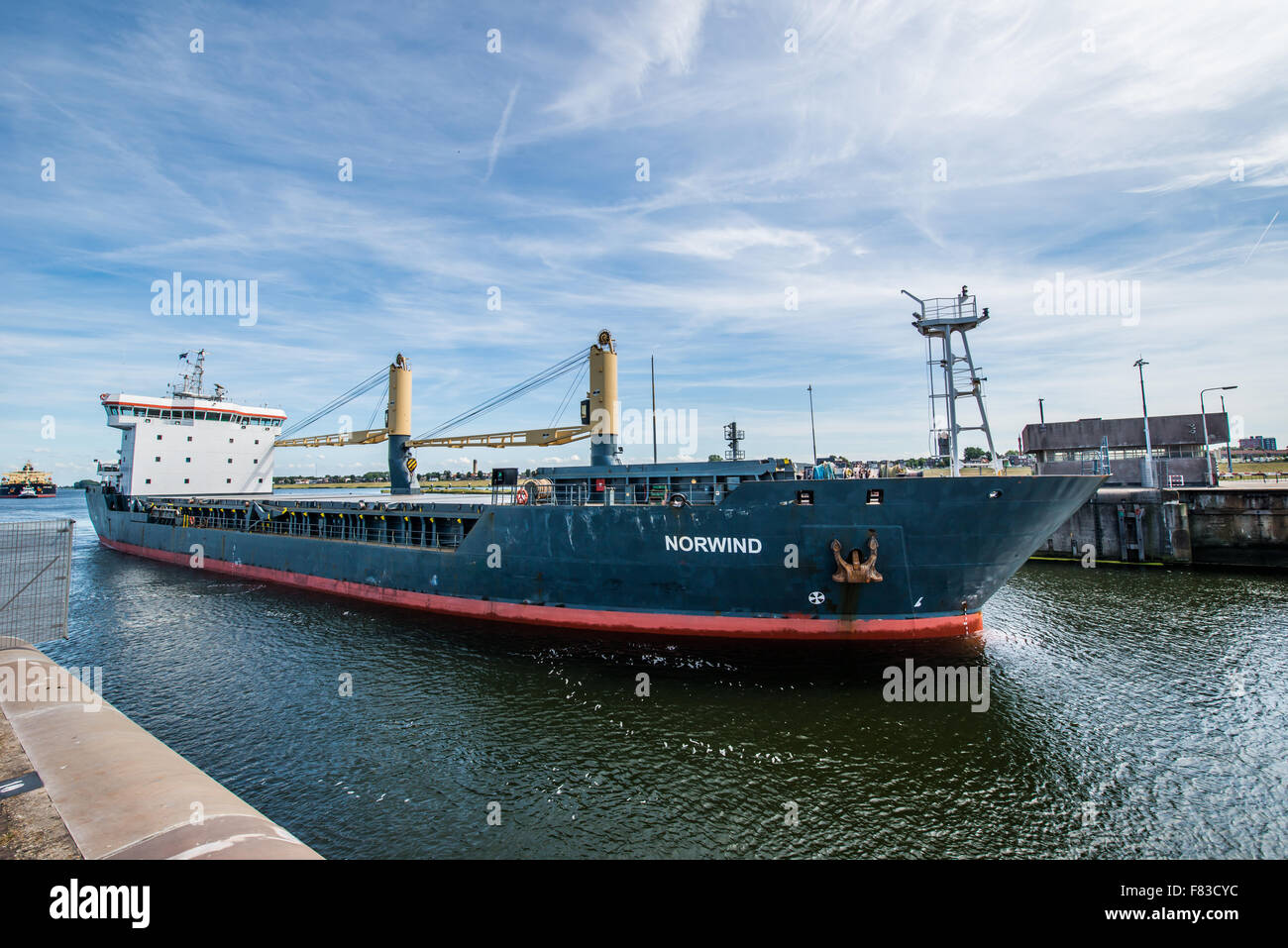 Large Ships entering the lock in IJmuiden Netherlands the biggest lock ...