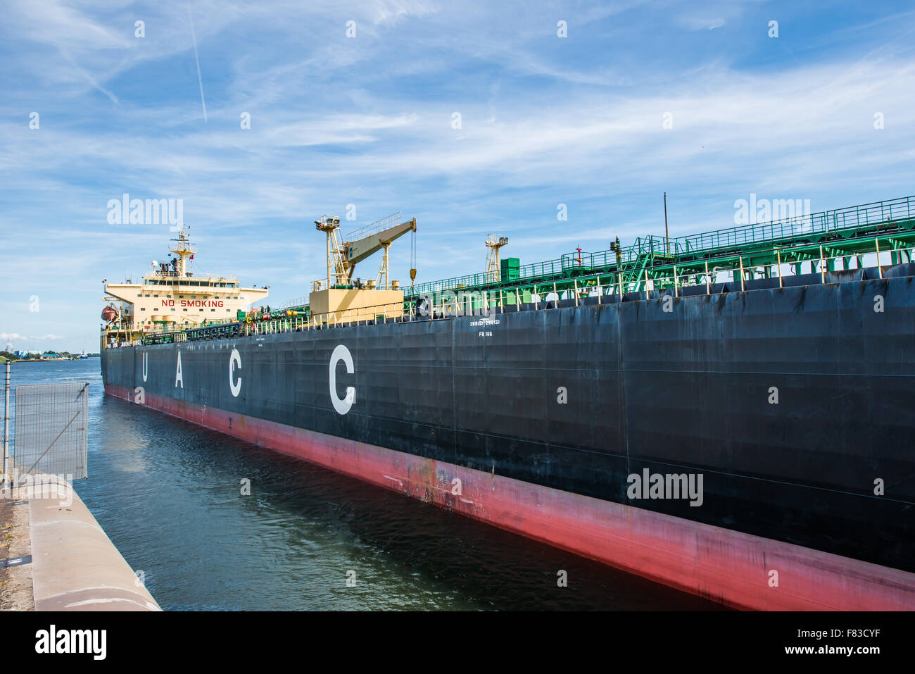 Large Ships entering the lock in IJmuiden Netherlands the biggest lock ...