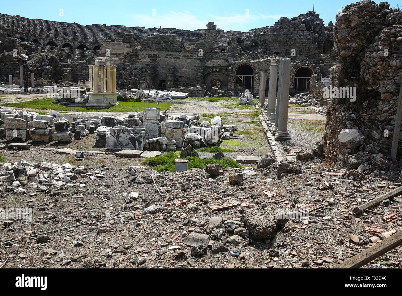 Ancient Side ruins in Turkey Kemer Antalya Stock Photo - Alamy