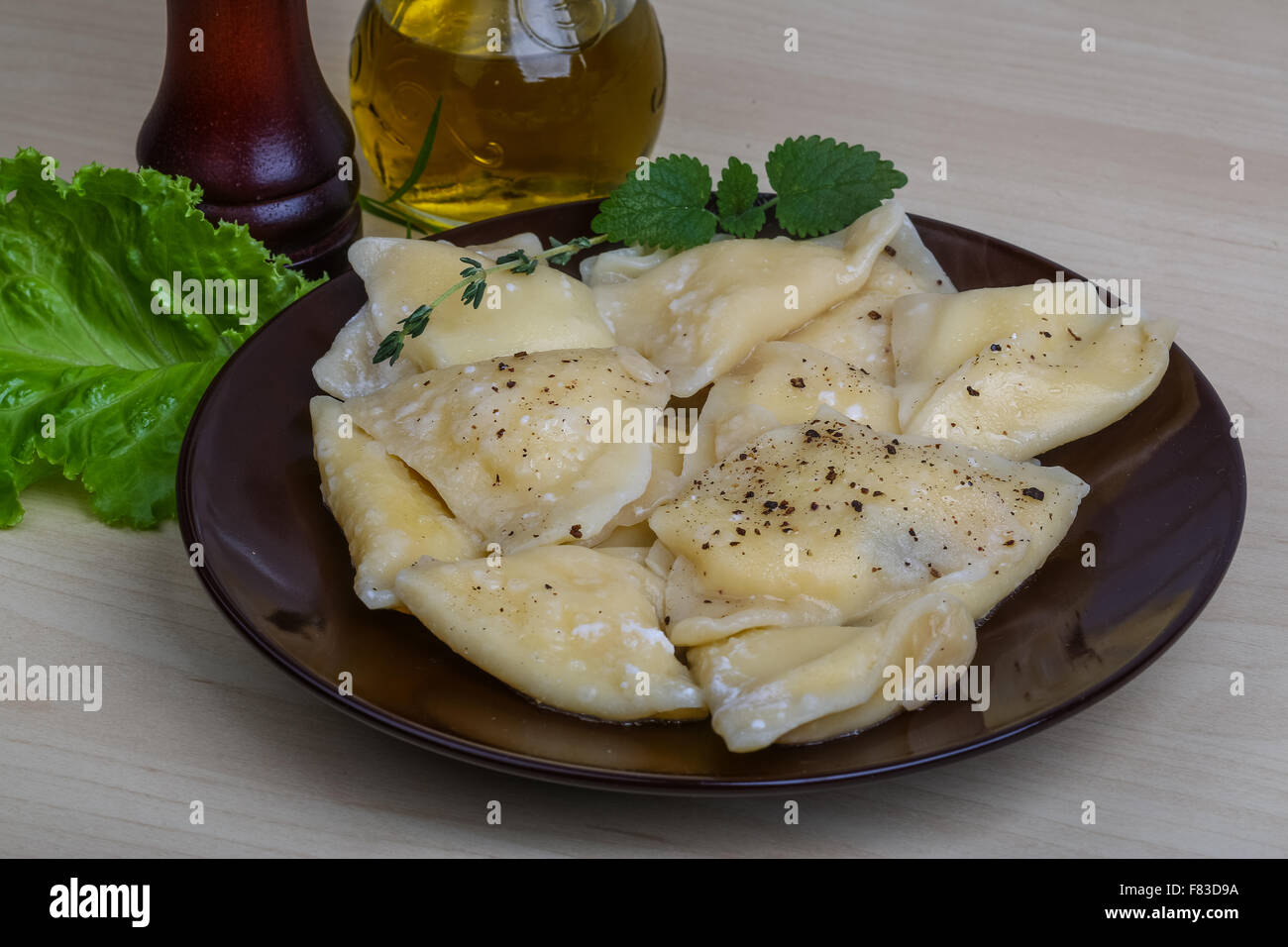 Vareniki - Traditional Ukrainian dumplings with potato or cherry Stock ...