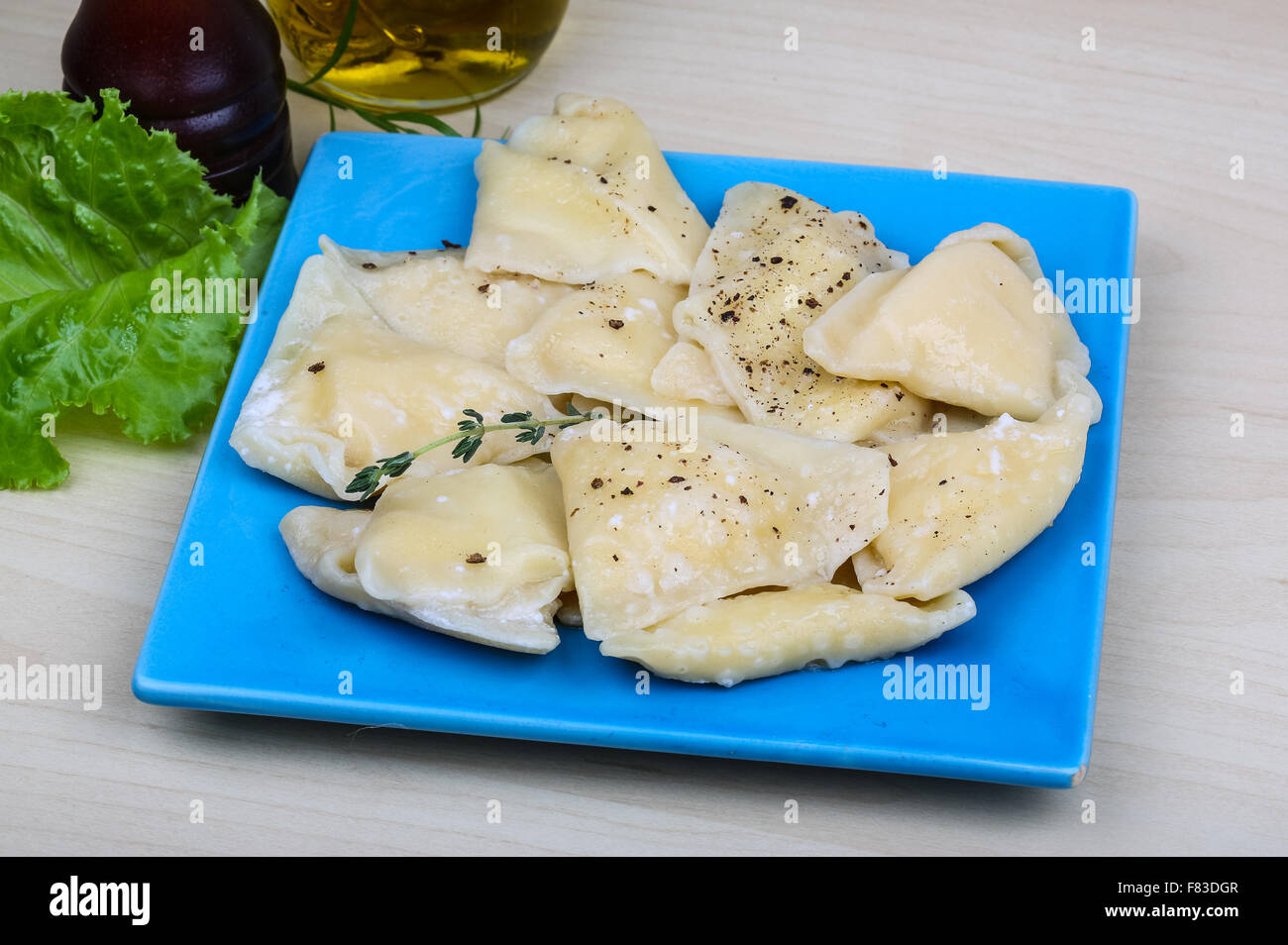 Vareniki - Traditional Ukrainian dumplings with potato or cherry Stock ...