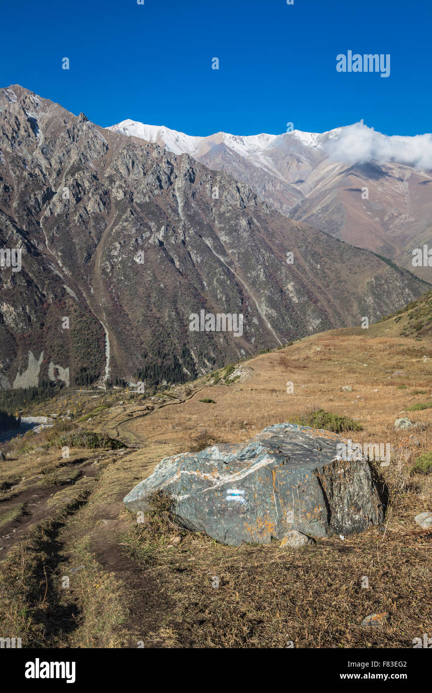 The panorama of mountain landscape of Ala-Archa gorge in the summer's ...
