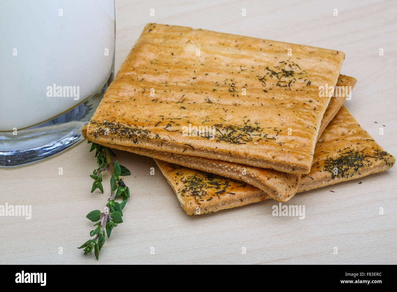 Kefir with pastry - dietary food - on the wood background Stock Photo ...