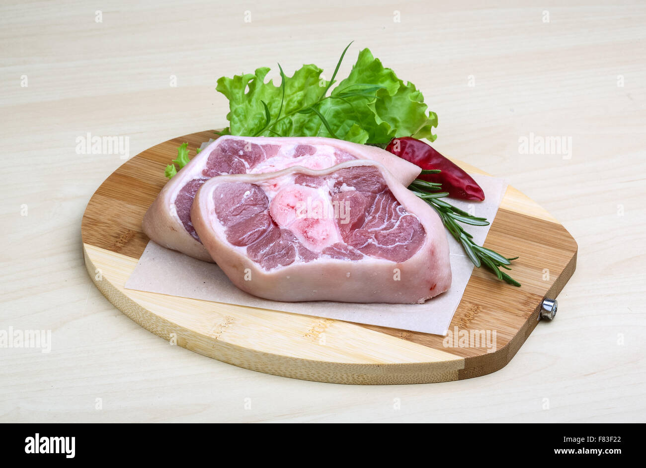 Raw Pork knee steack - ready for cooking Stock Photo - Alamy