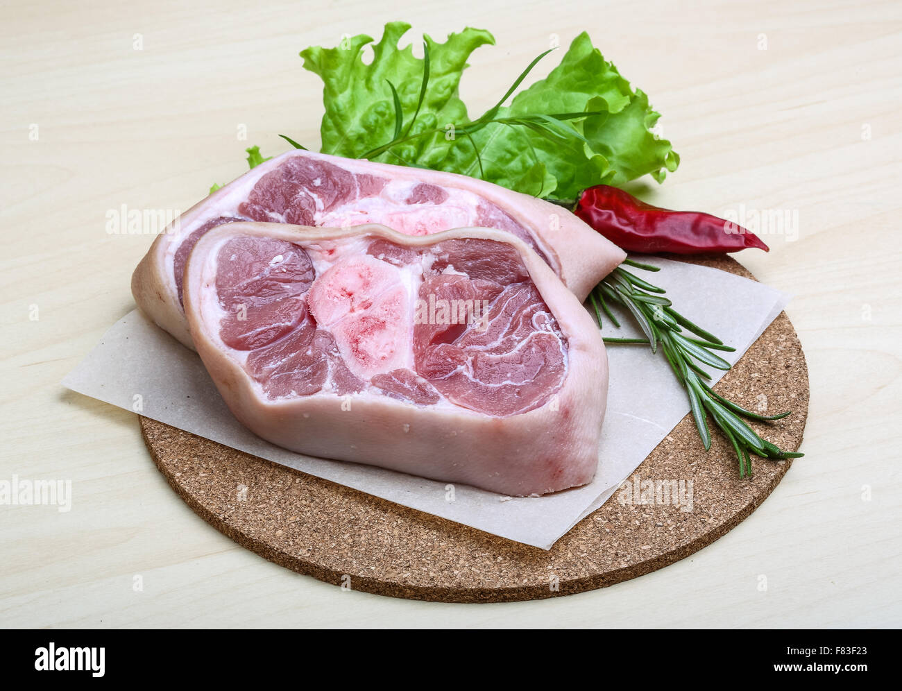 Raw Pork knee steack - ready for cooking Stock Photo - Alamy