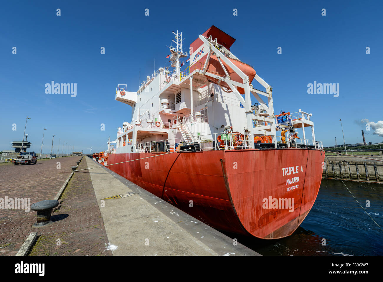 Ships entering the lock in IJmuiden Netherlands one of the largest ...