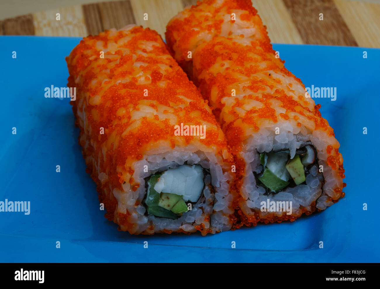 California roll - japan cousine with crab meat Stock Photo - Alamy