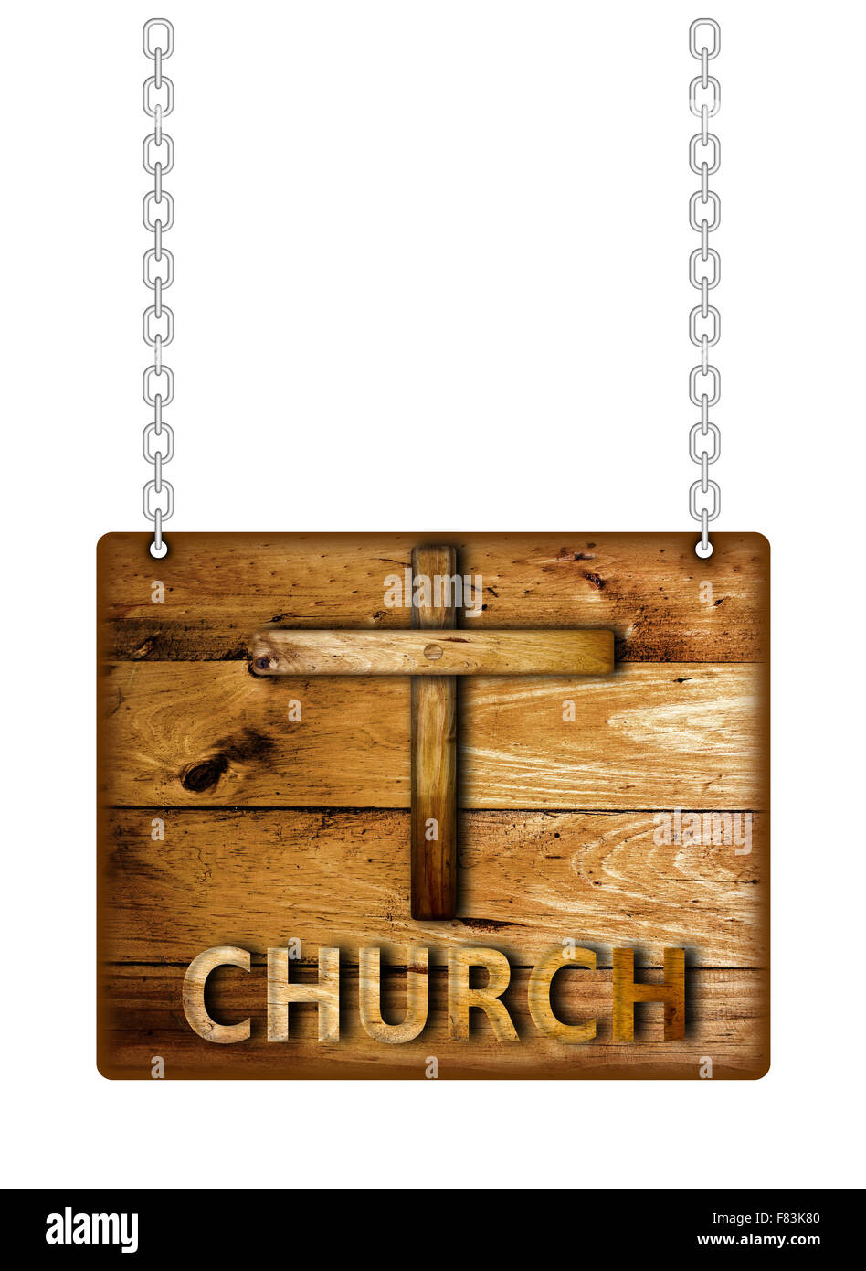 Wooden Church singe over a white background Stock Photo - Alamy