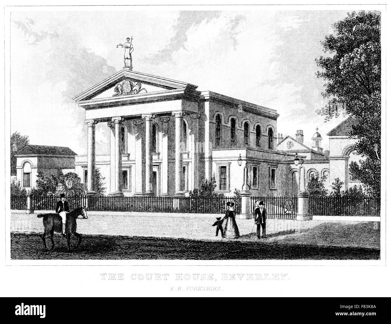 An engraving of The Court House, Beverley scanned at high resolution ...
