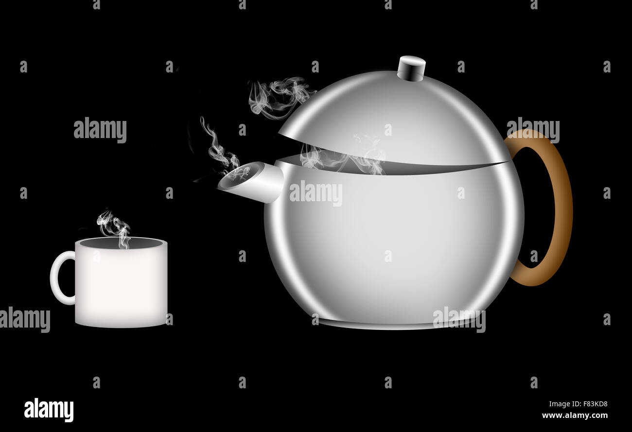 Illustration of a retro style teapot Stock Photo - Alamy