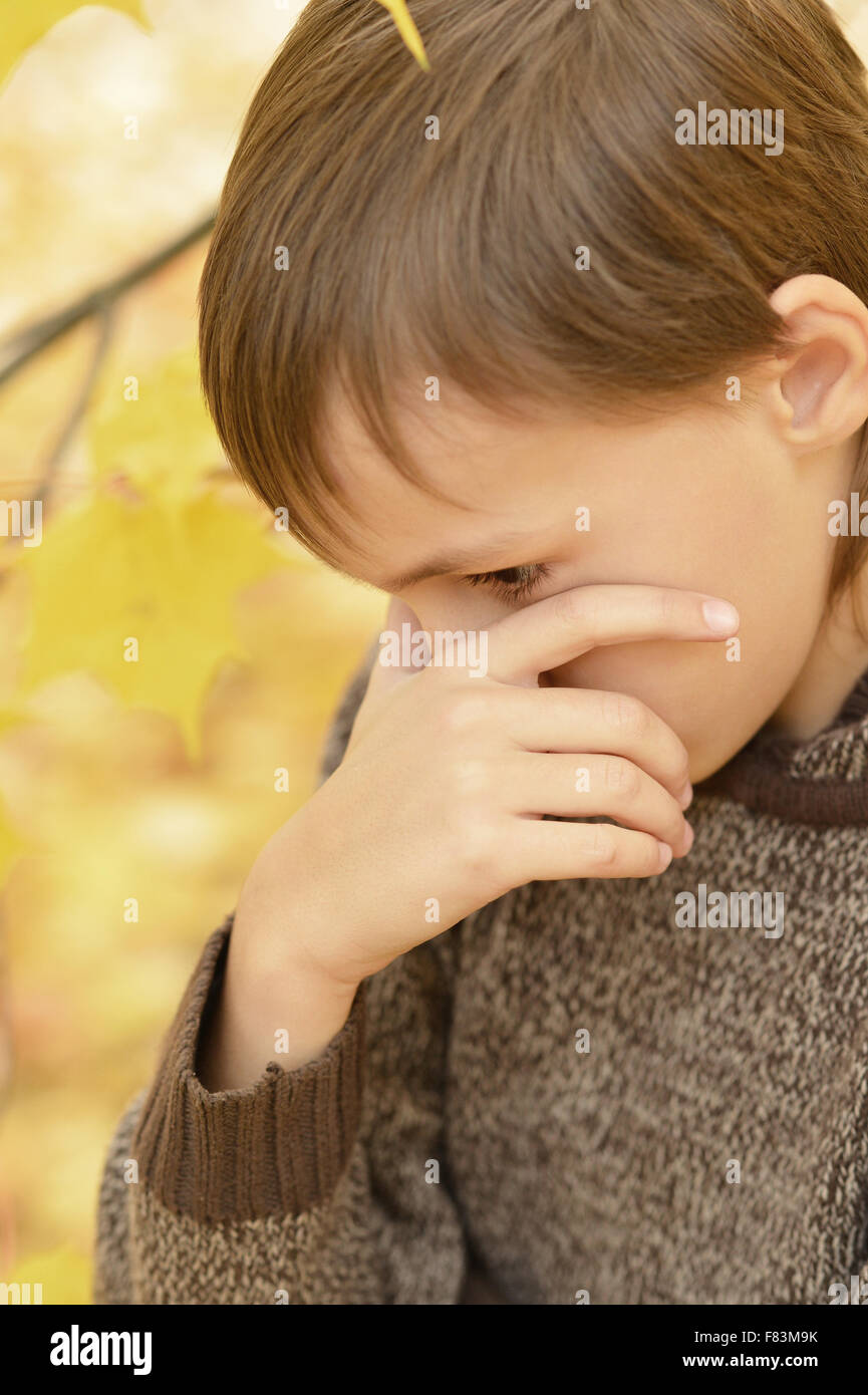sad little boy Stock Photo - Alamy