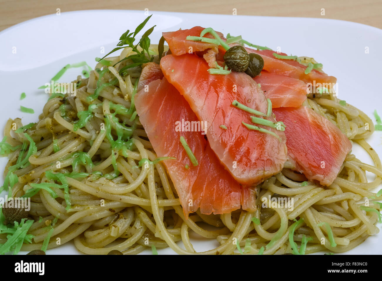 Green pesto cheese and capers hi-res stock photography and images - Alamy