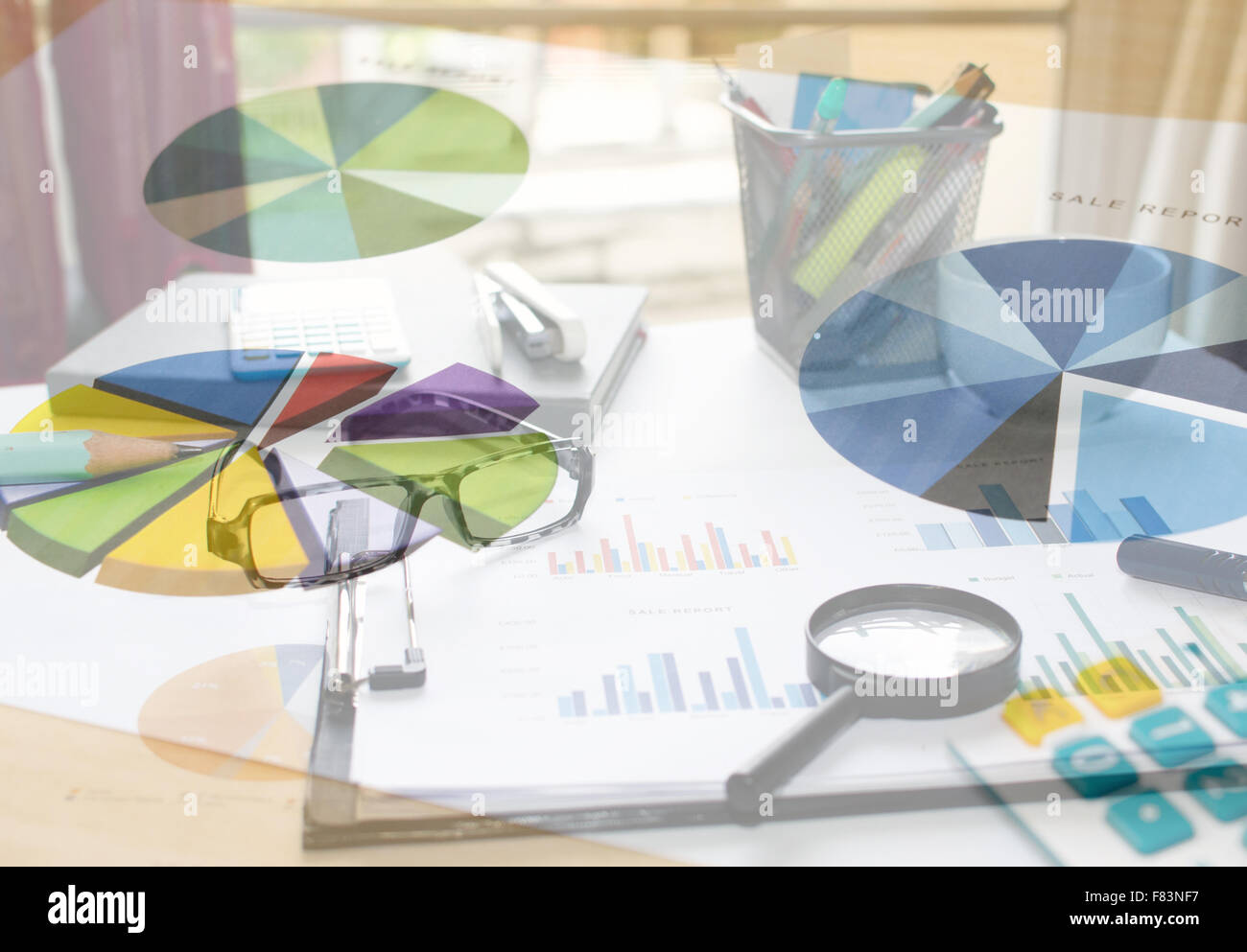business financial documents with charts growth Stock Photo - Alamy