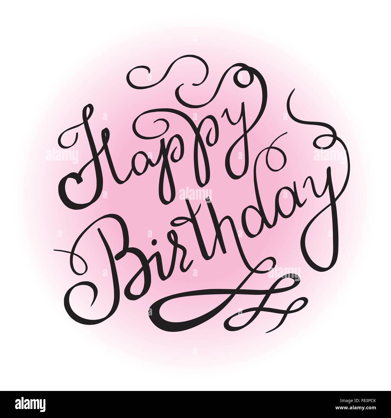 Happy birthday handwritten lettering design element for invitation ...