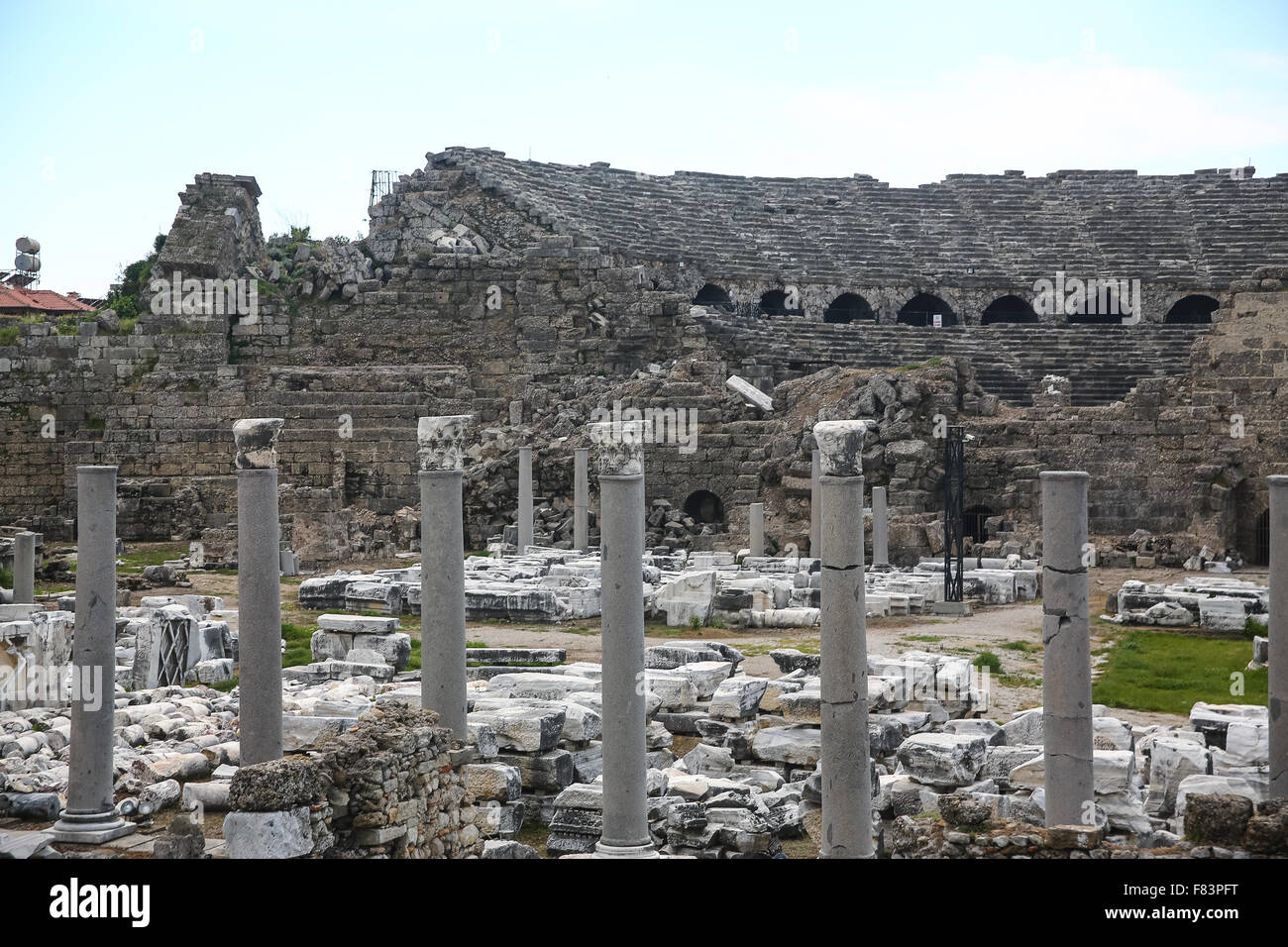 Ancient Side ruins in Turkey Kemer Antalya Stock Photo - Alamy