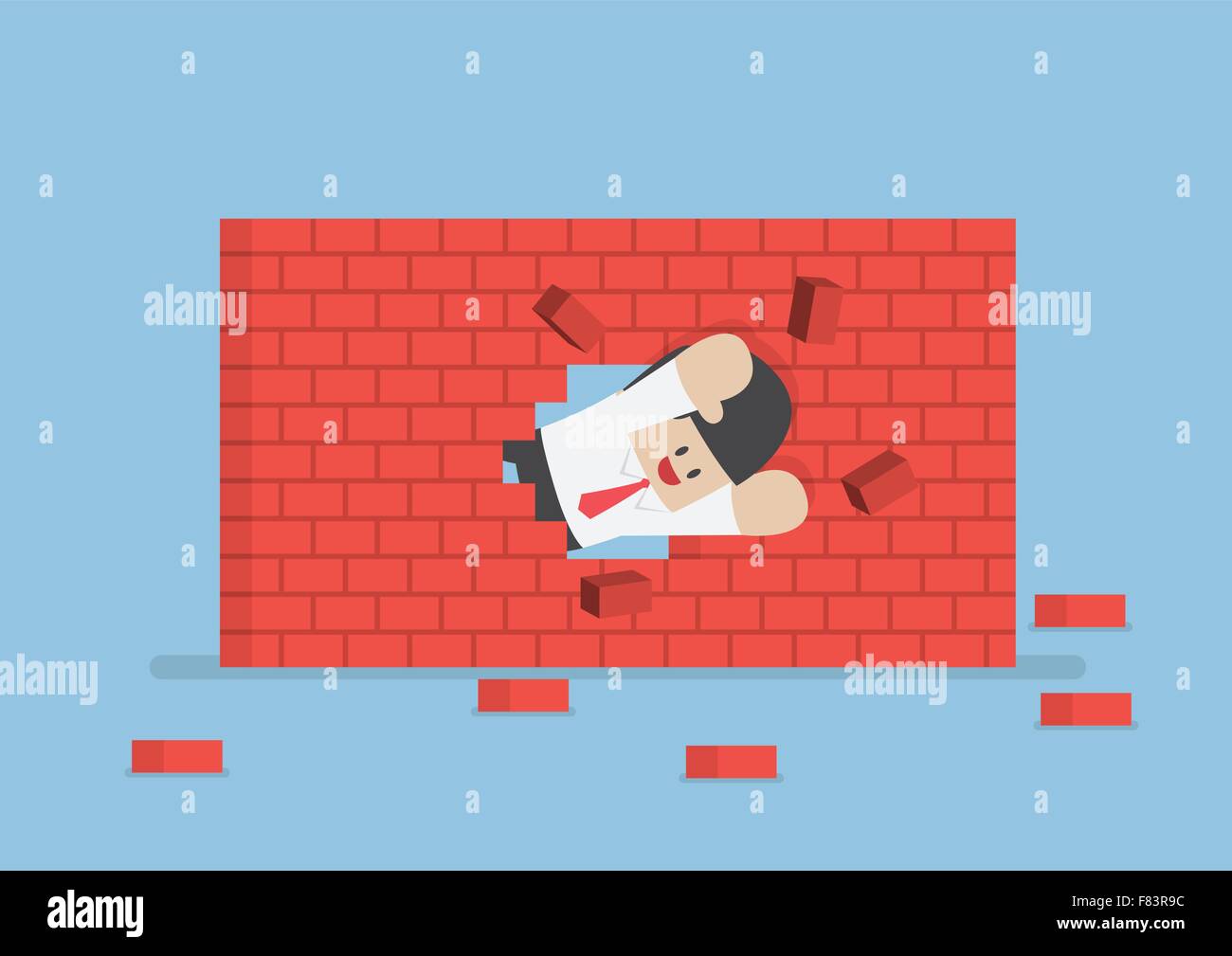 Cartoon break through wall hi-res stock photography and images - Alamy