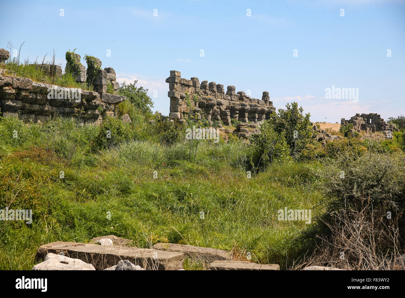 Ancient Side ruins in Turkey Kemer Antalya Stock Photo - Alamy
