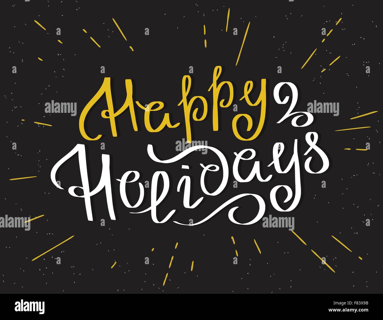 Happy holidays greeting script Stock Vector Image & Art - Alamy