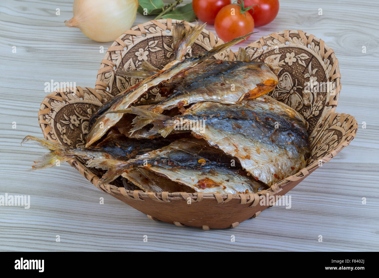 Dry salted fish - soft traditional snack for beer Stock Photo - Alamy