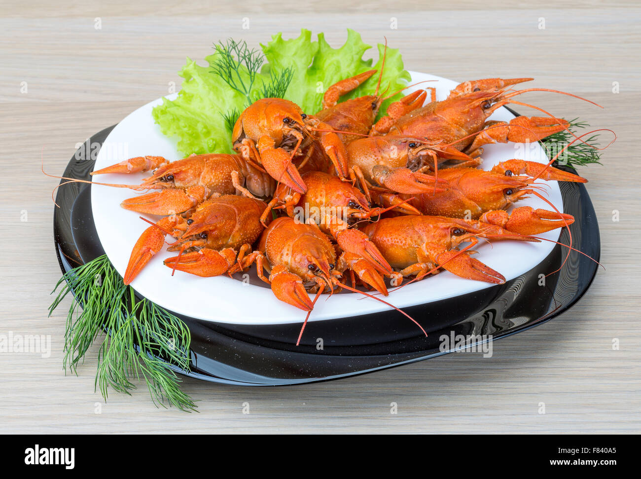 Boiled crayfish in the bowl with dill Stock Photo - Alamy
