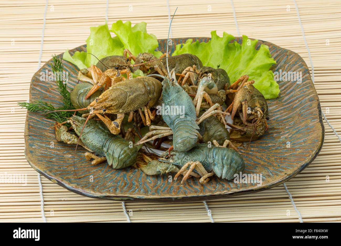 Raw Crayfish in the bowl with dill Stock Photo - Alamy