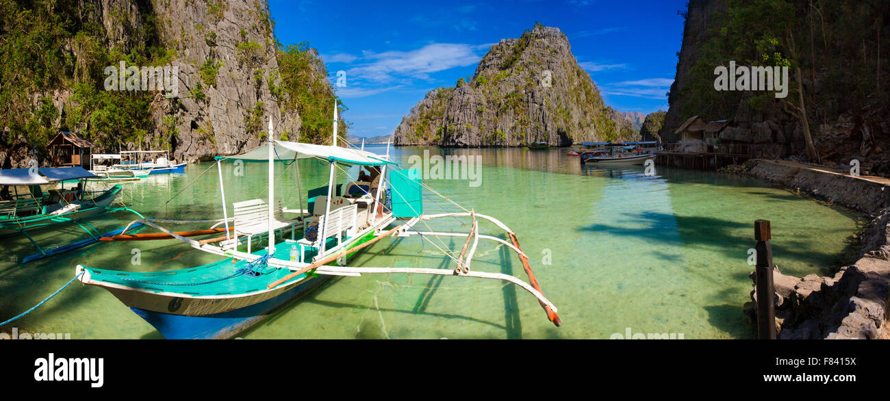 A catamaran panoramic in coron bay, Philippines Stock Photo - Alamy