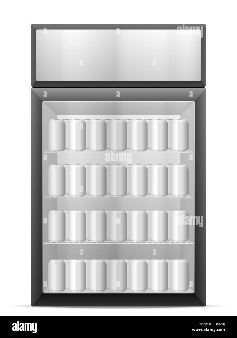 Display fridge with drink cans on a white background Stock Photo - Alamy