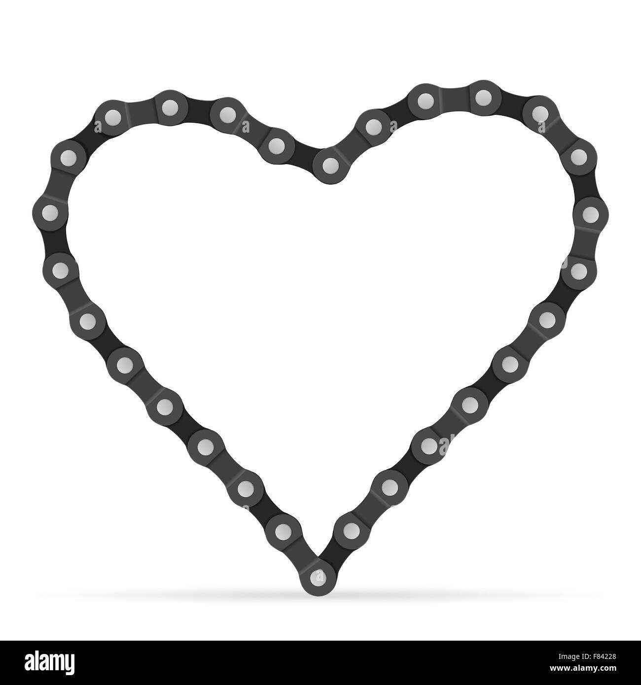 Bike chain heart on a white background Stock Photo - Alamy
