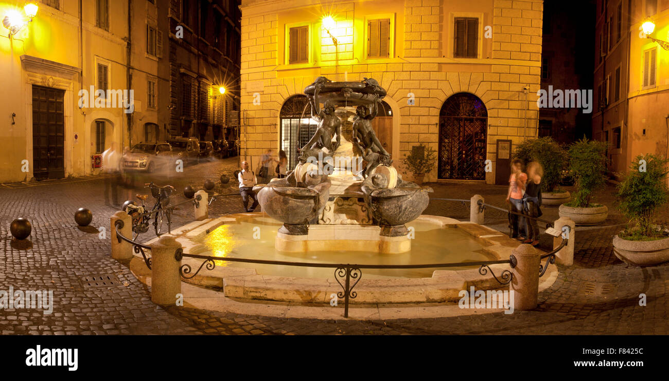 The tortoise fountain in the old jewish quarter in Rome Stock Photo - Alamy