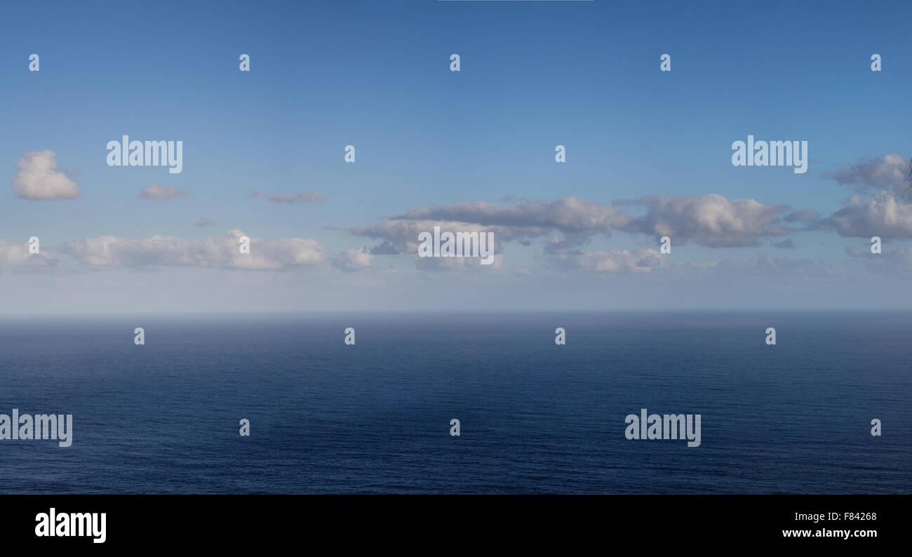 ocean horizon with blue sky and clouds -panorama Stock Photo - Alamy