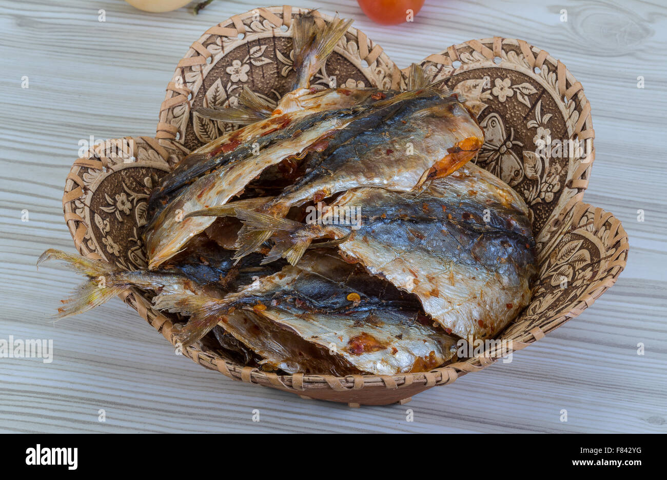 Dry salted fish - soft traditional snack for beer Stock Photo - Alamy