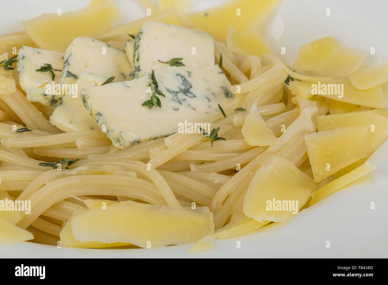 Blue Cheese pasta with parmesan and thyme Stock Photo - Alamy