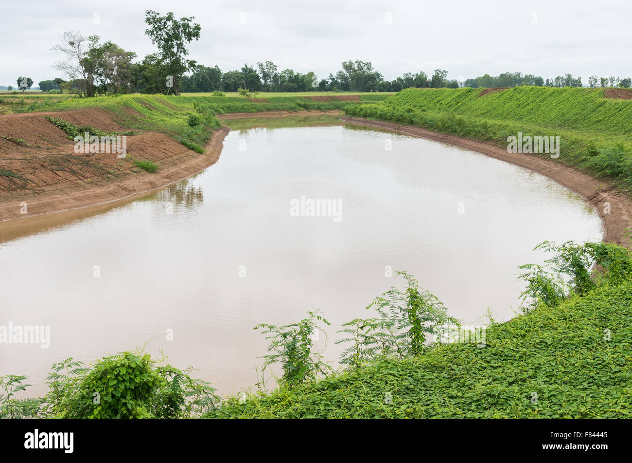 Small irrigation canal for agriculture area in the countryside of ...
