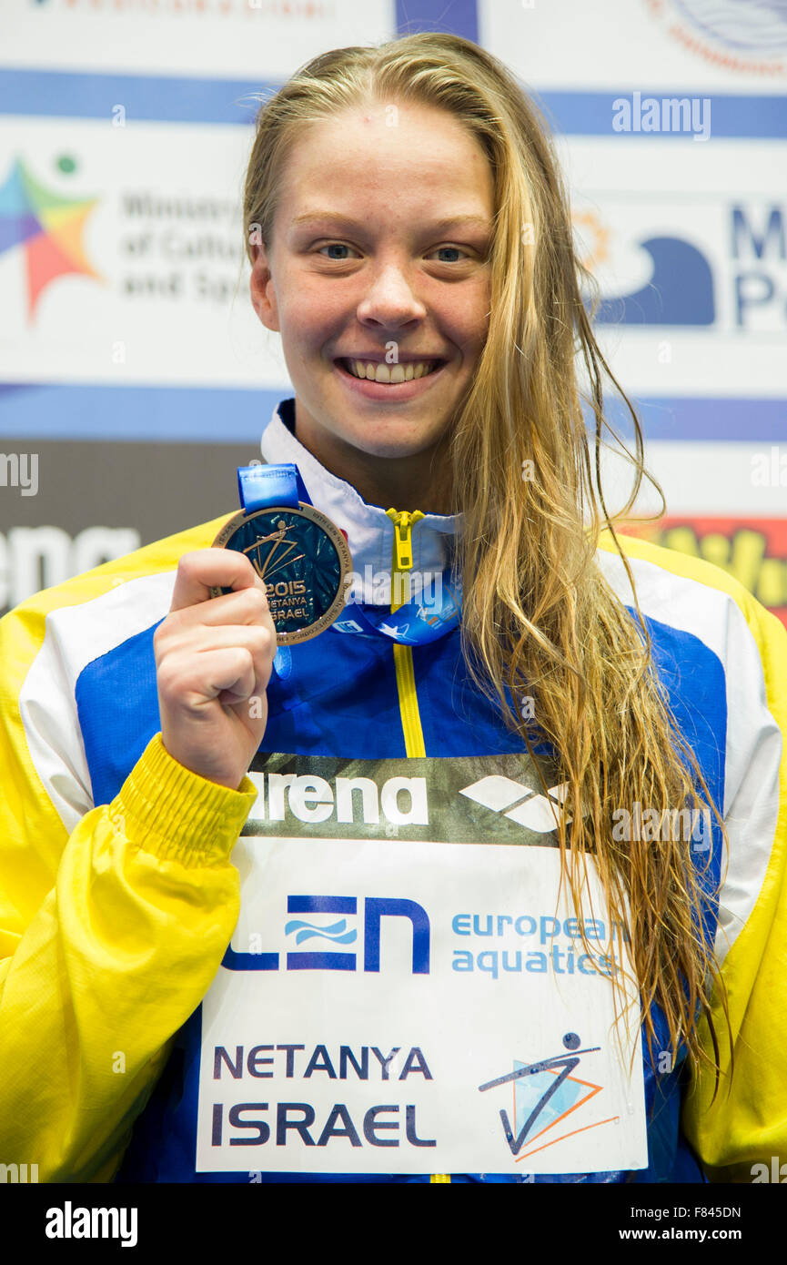 Netanya, Israel. 05th Dec, 2015. HANSSON Louise SWE Bronze medal 200m ...