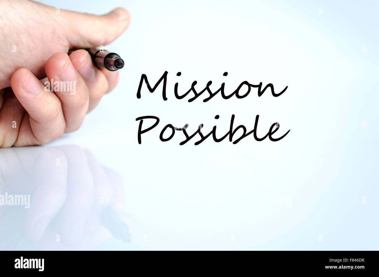 Mission possible text concept isolated over white background Stock ...