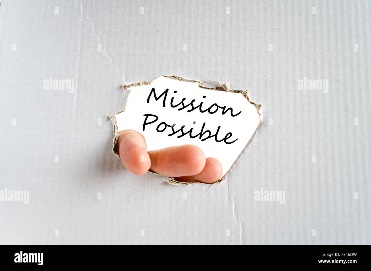 Mission possible text concept isolated over white background Stock ...