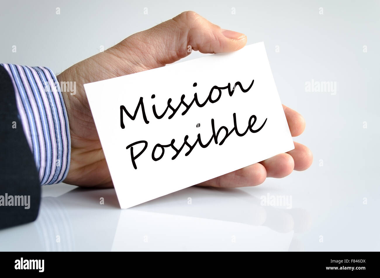Mission possible text concept isolated over white background Stock ...