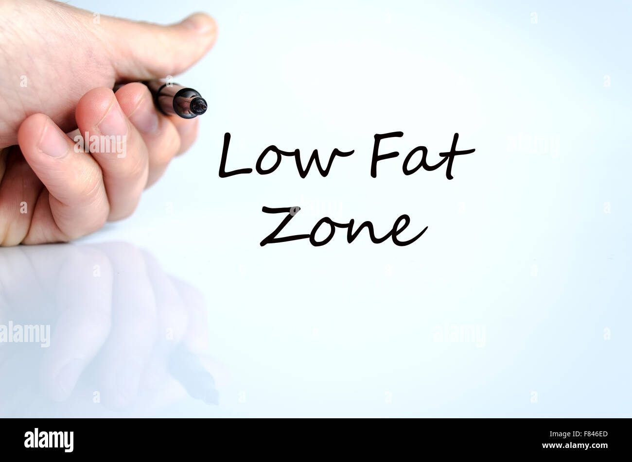 Low fat zone text concept isolated over white background Stock Photo ...
