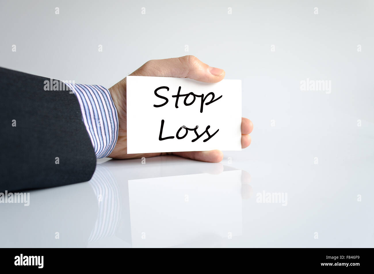 Stop loss text concept isolated over white background Stock Photo - Alamy