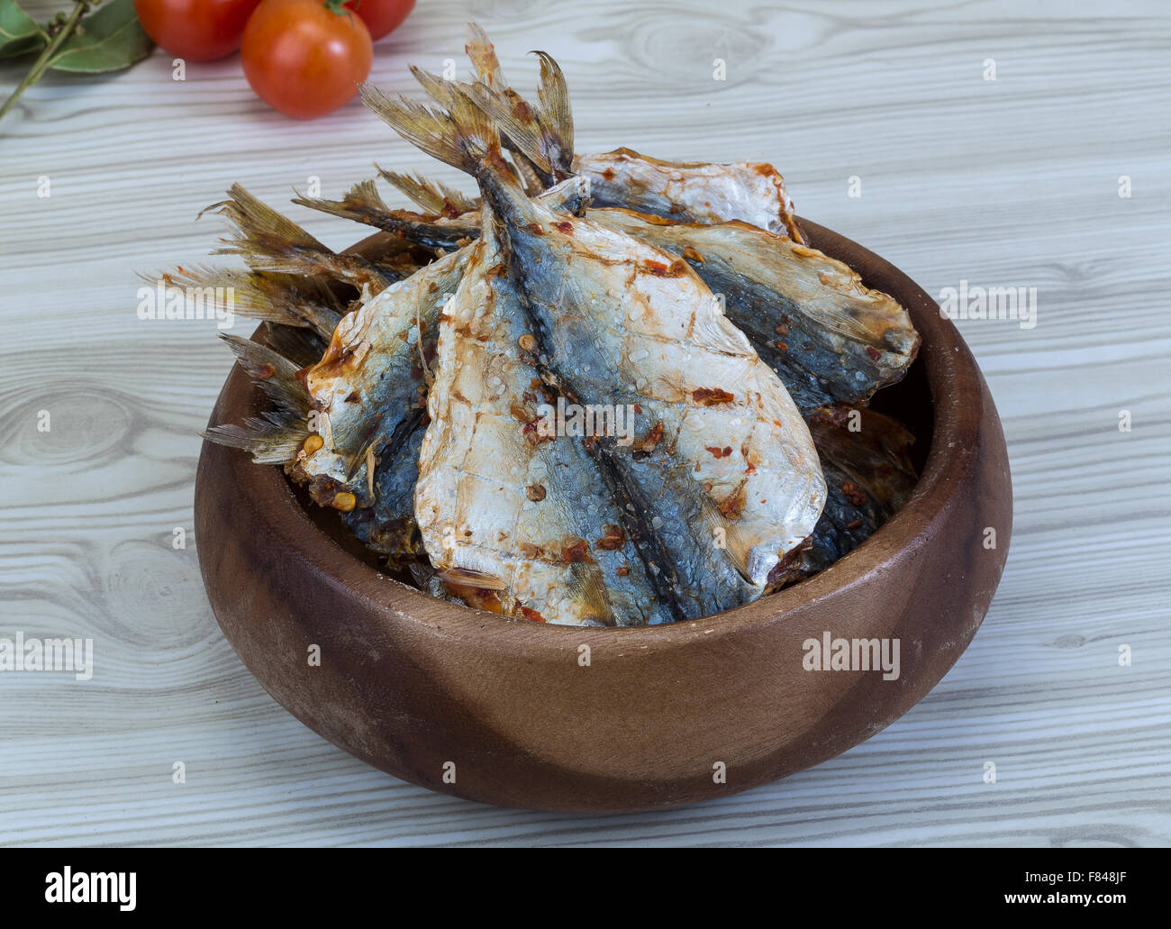 Dry salted fish - soft traditional snack for beer Stock Photo - Alamy