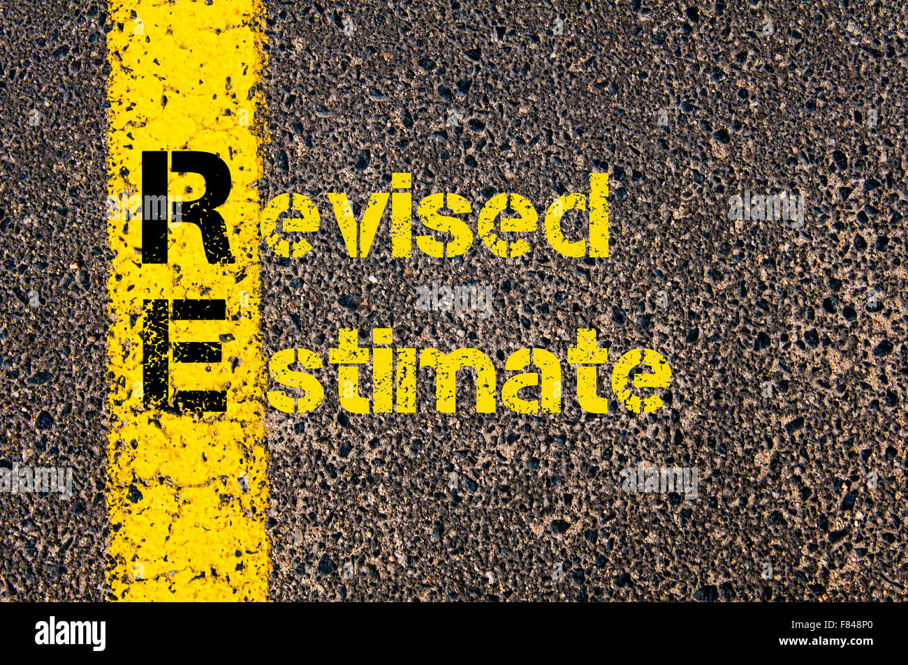 Concept image of Accounting Business Acronym RE Revised Estimate ...
