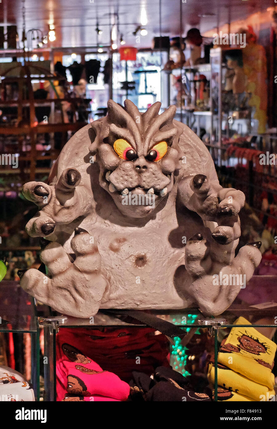 A scary looking monster Scourge rubber $120 backpack for sale at the ...