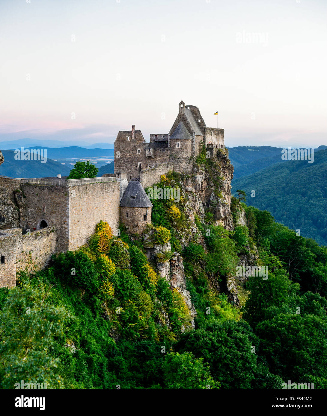river Danube, ruin Aggstein, Wachau, Lower Austria, Austria Stock Photo ...