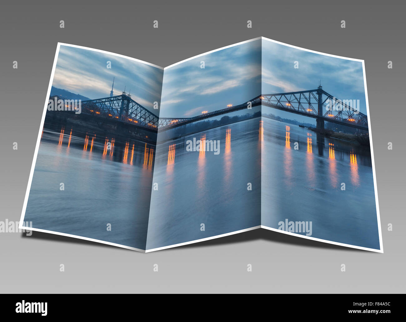 View over the Elbe river to the Loschwitzer Elbe Bridge "Blue Wonder ...