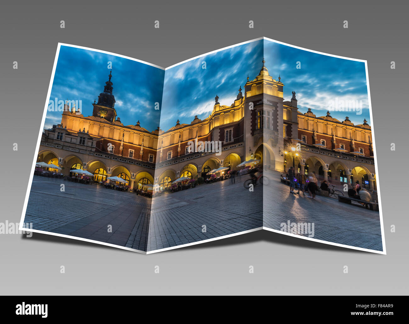 The Krakow Cloth Hall at night. The building is located of the Main ...